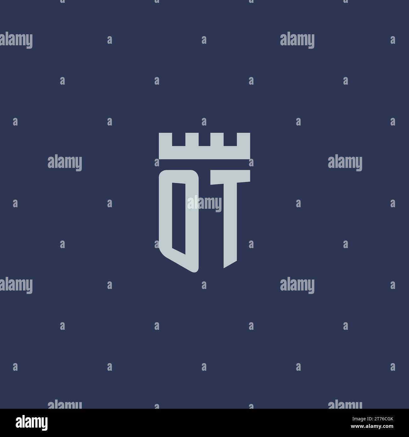 OT logo monogram with fortress castle and shield style design ideas ...