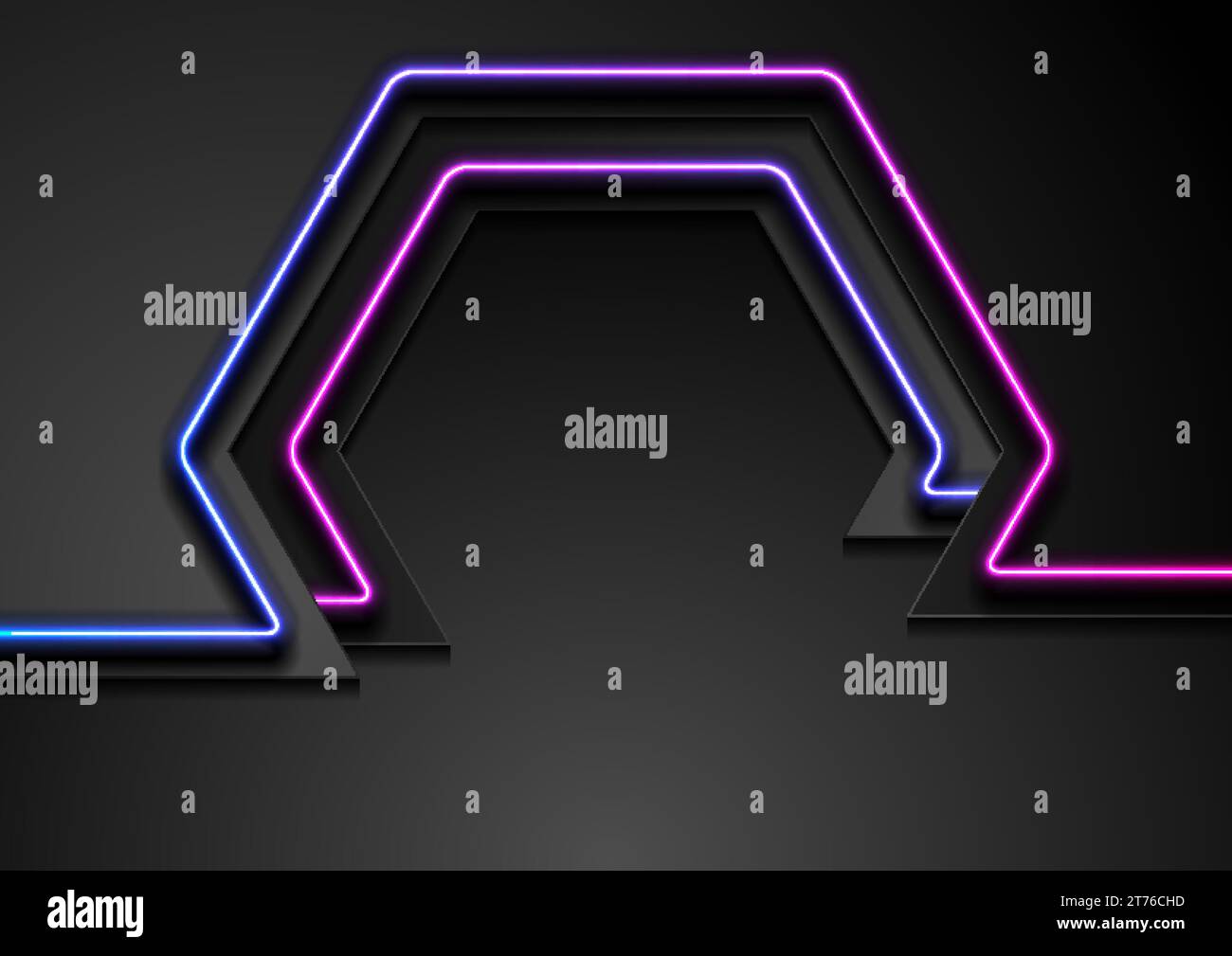 Technology abstract hexagonal background with blue ultraviolet glowing ...