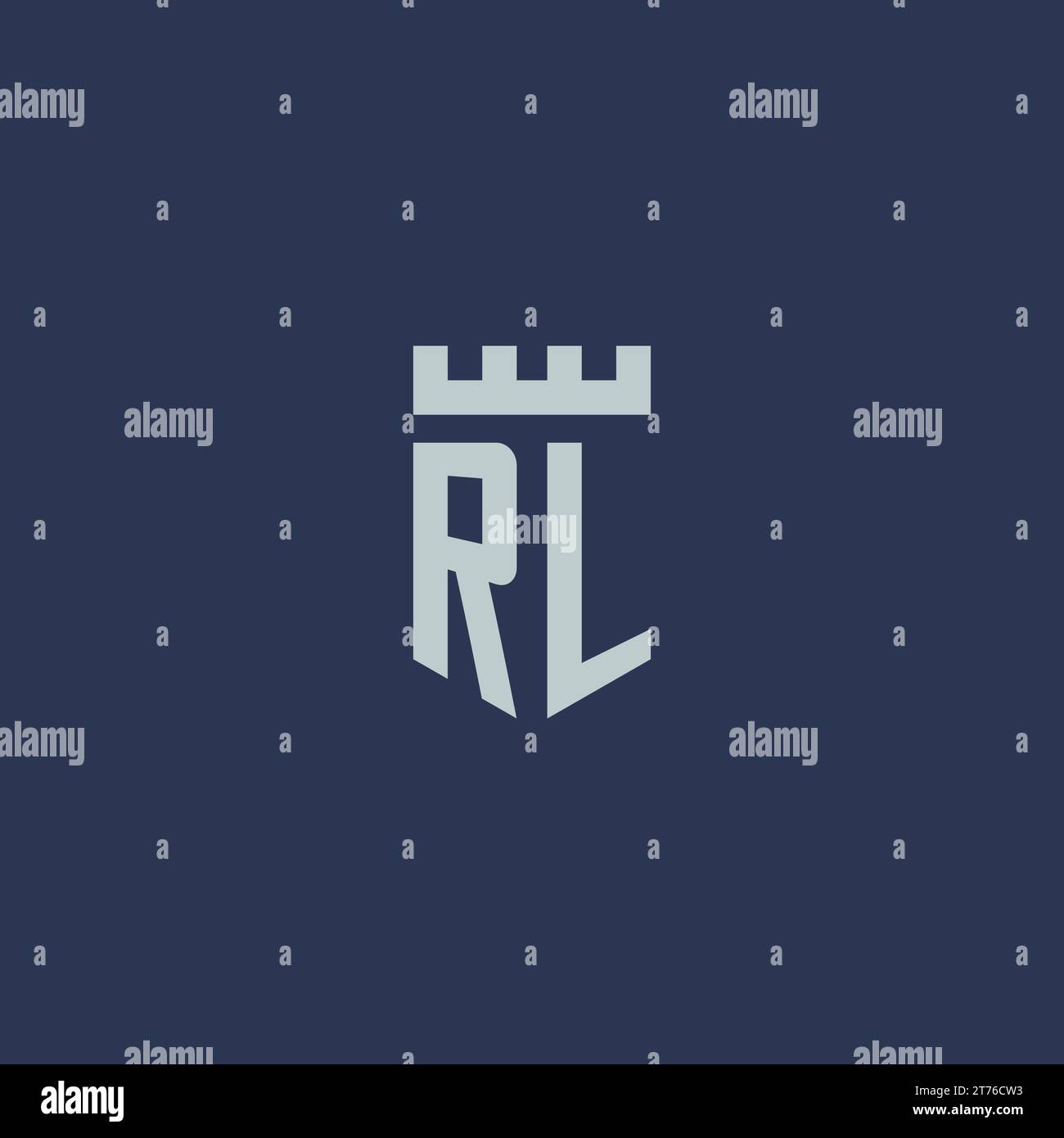RL logo monogram with fortress castle and shield style design ideas Stock Vector Image & Art - Alamy