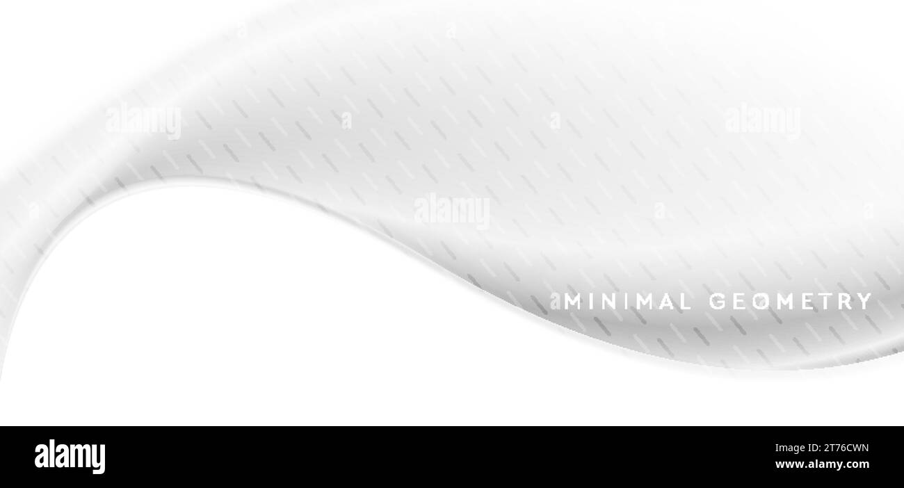 Abstract grey white geometric minimal background with smooth wave and ...