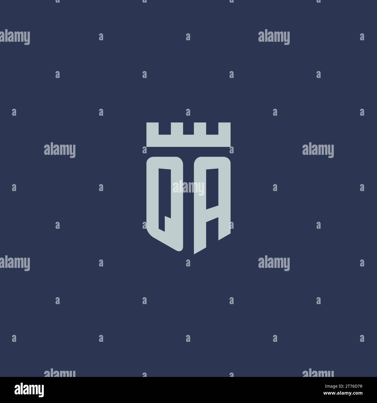 QA logo monogram with fortress castle and shield style design ideas Stock Vector Image & Art - Alamy