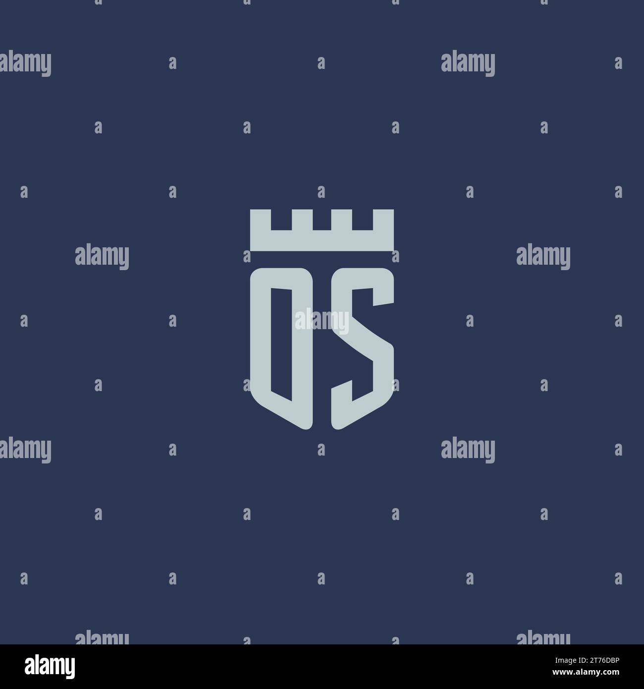 OS logo monogram with fortress castle and shield style design ideas ...