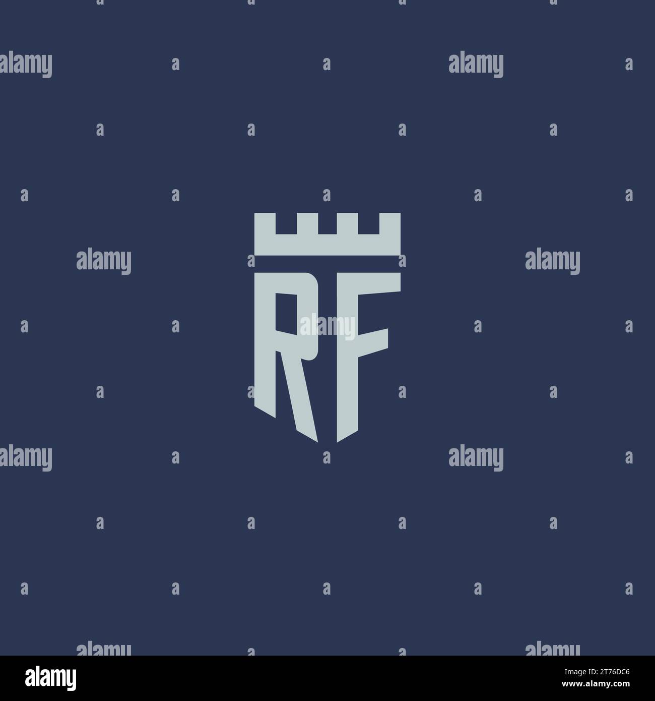 RF logo monogram with fortress castle and shield style design ideas Stock Vector Image & Art - Alamy