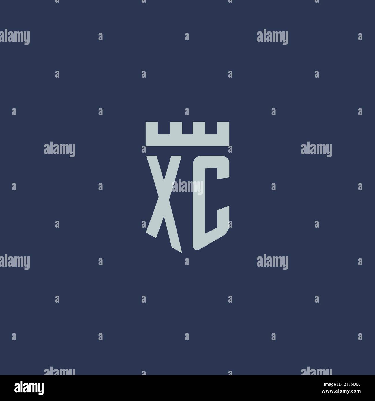 XC logo monogram with fortress castle and shield style design ideas ...
