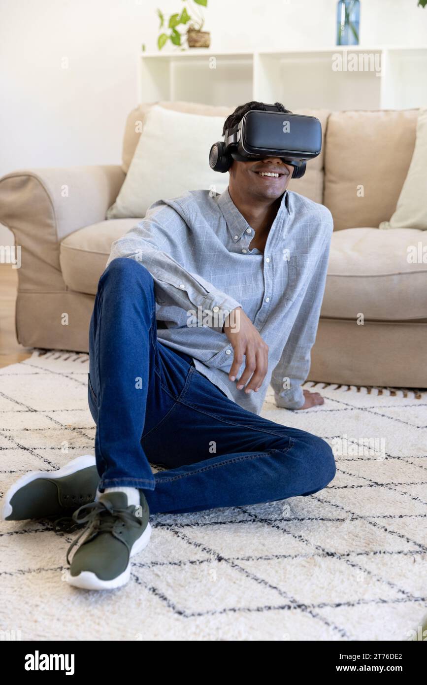 Man sitting using vr hi-res stock photography and images - Alamy