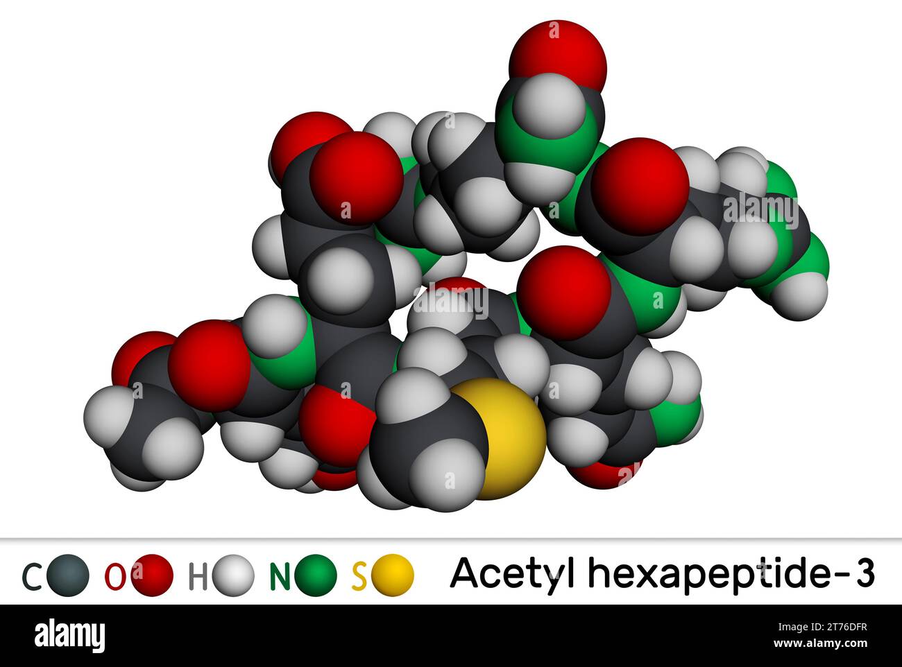 Acetyl hexapeptide-3, acetyl hexapeptide-8. argireline molecule ...