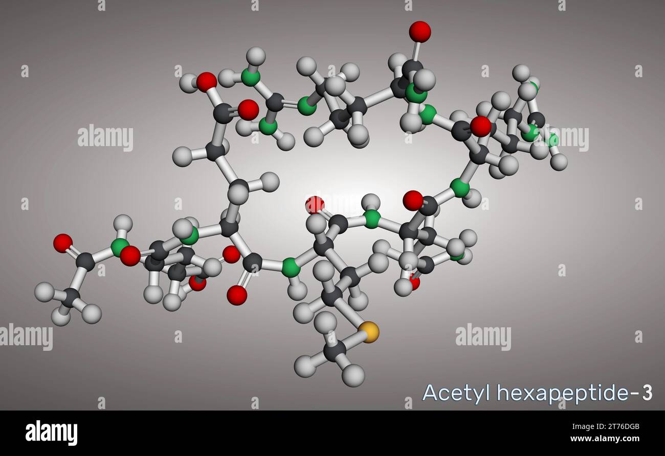 Acetyl hexapeptide-3, acetyl hexapeptide-8. argireline molecule ...