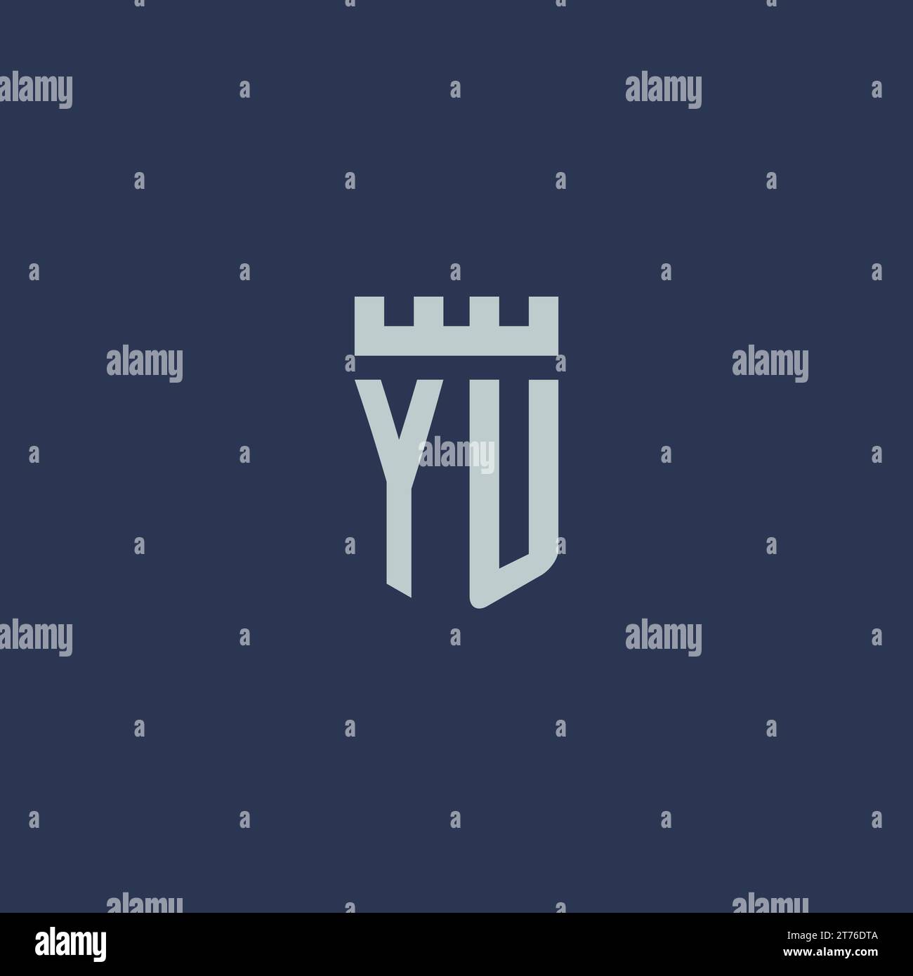 YU logo monogram with fortress castle and shield style design ideas ...