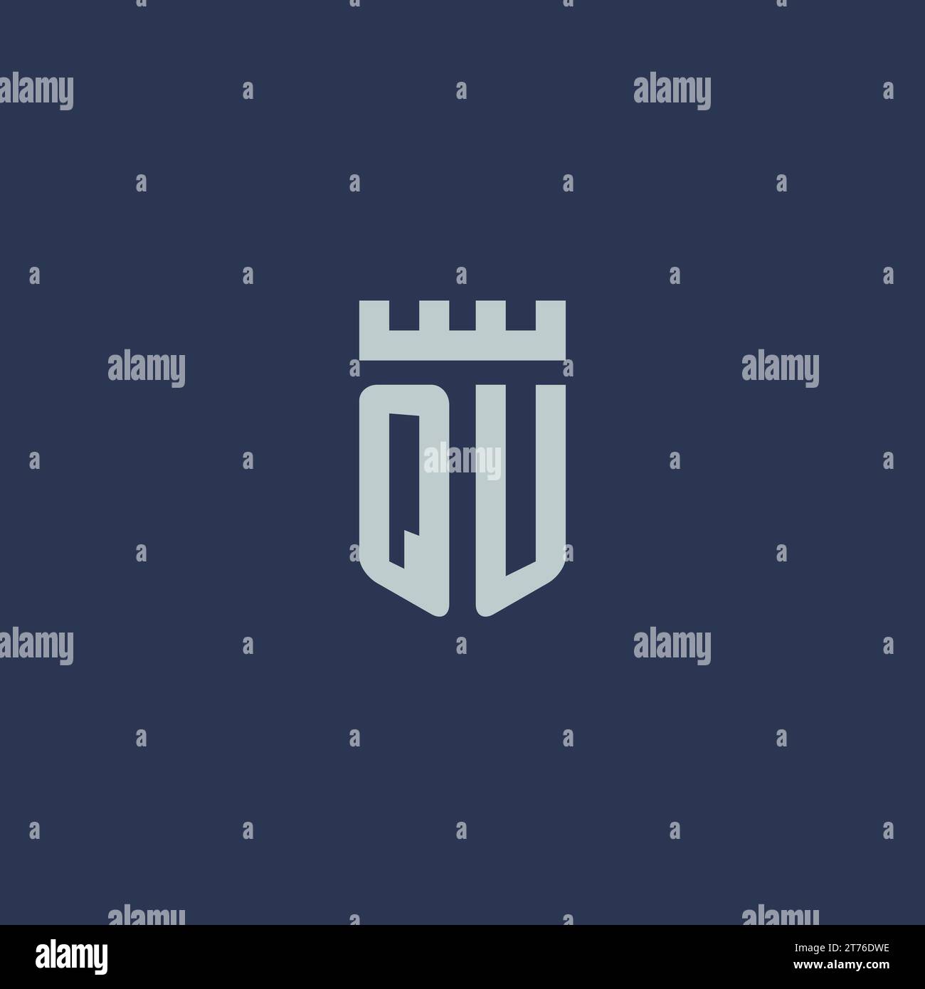 QU logo monogram with fortress castle and shield style design ideas ...