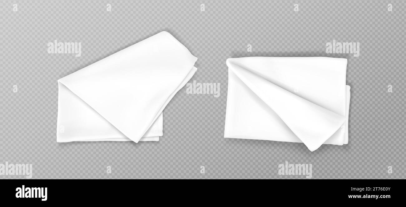 Folded kitchen towels set isolated on transparent background. Vector ...
