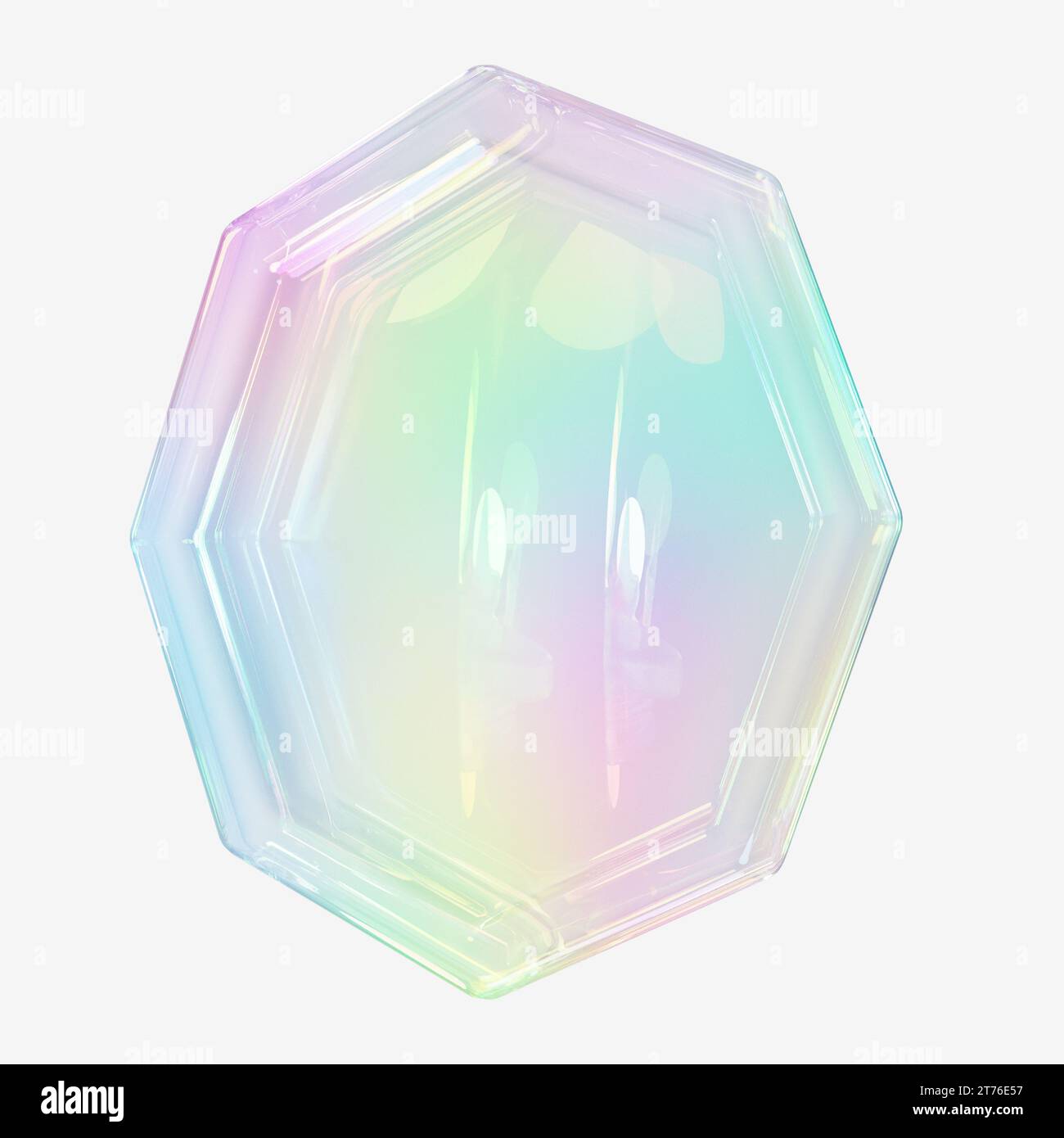 transparent crystal octagonal frame 3d object graphic Stock Photo - Alamy