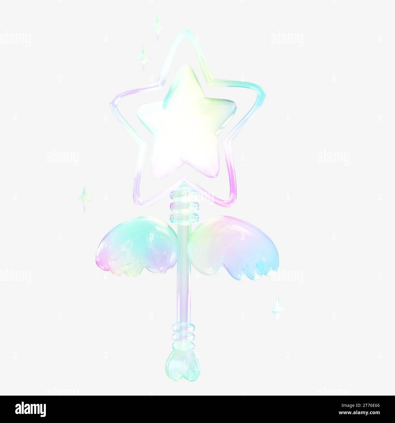 transparent crystal magic stick 3d object graphic Stock Photo - Alamy