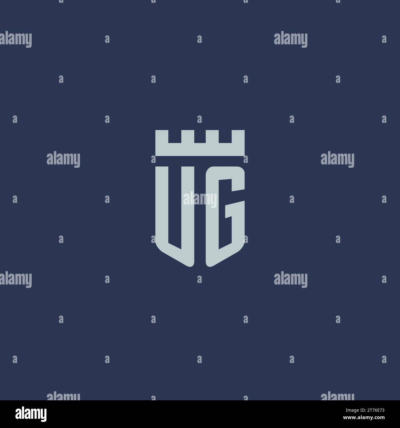 UG logo monogram with fortress castle and shield style design ideas ...
