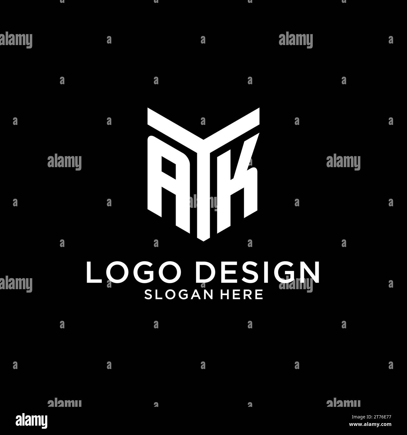 AK mirror initial logo, creative bold monogram initial design style ...
