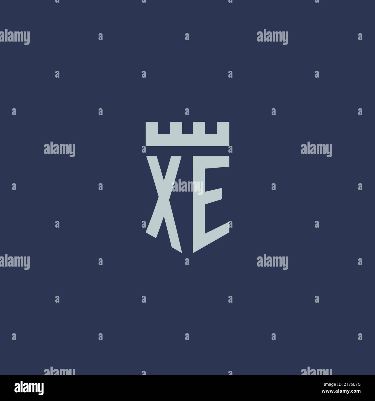 XE logo monogram with fortress castle and shield style design ideas ...