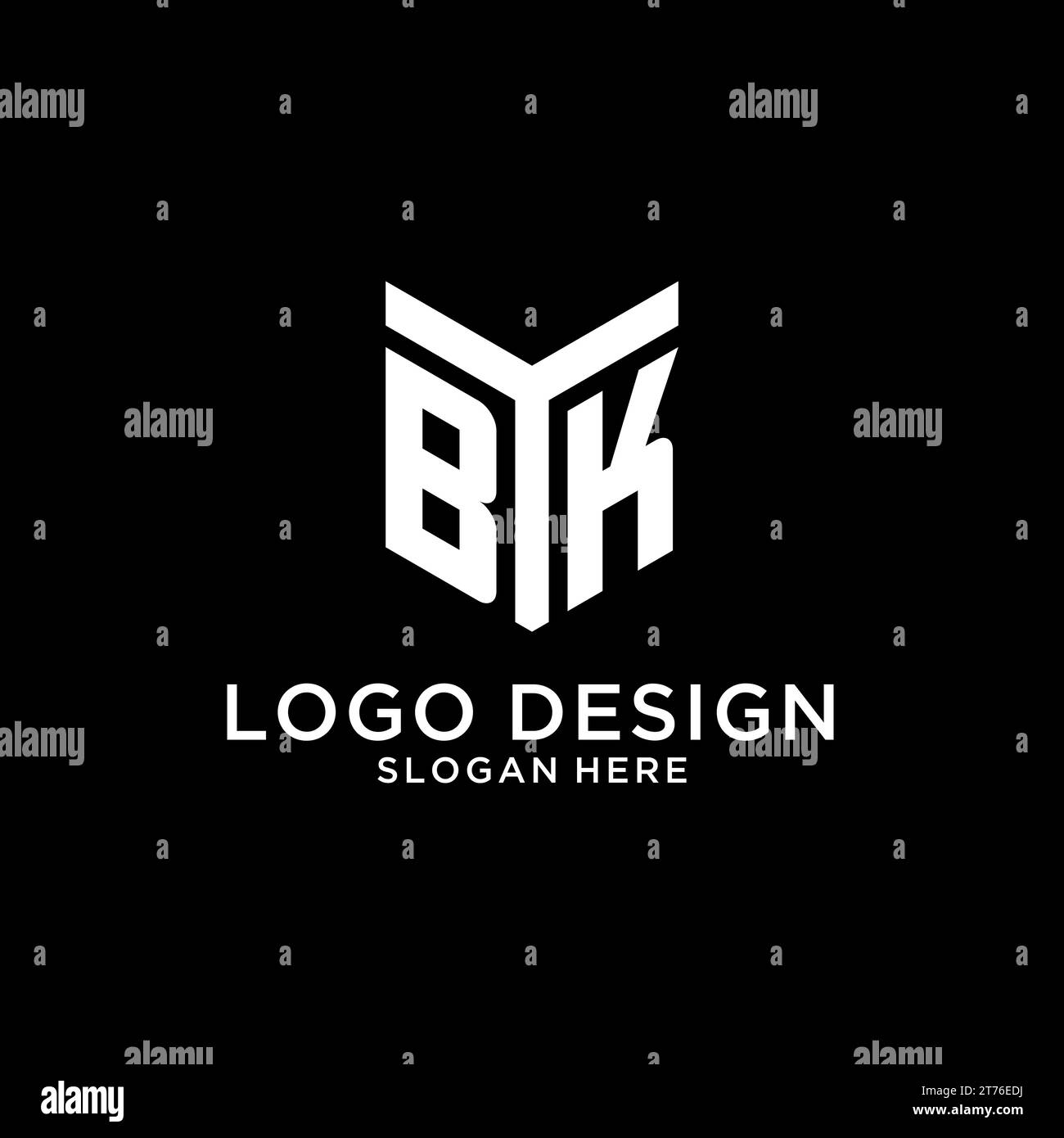 BK mirror initial logo, creative bold monogram initial design style vector graphic Stock Vector ...