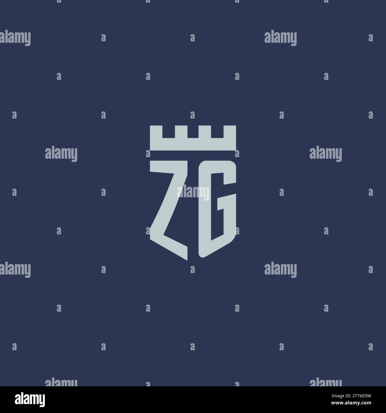 ZG logo monogram with fortress castle and shield style design ideas Stock Vector Image & Art - Alamy