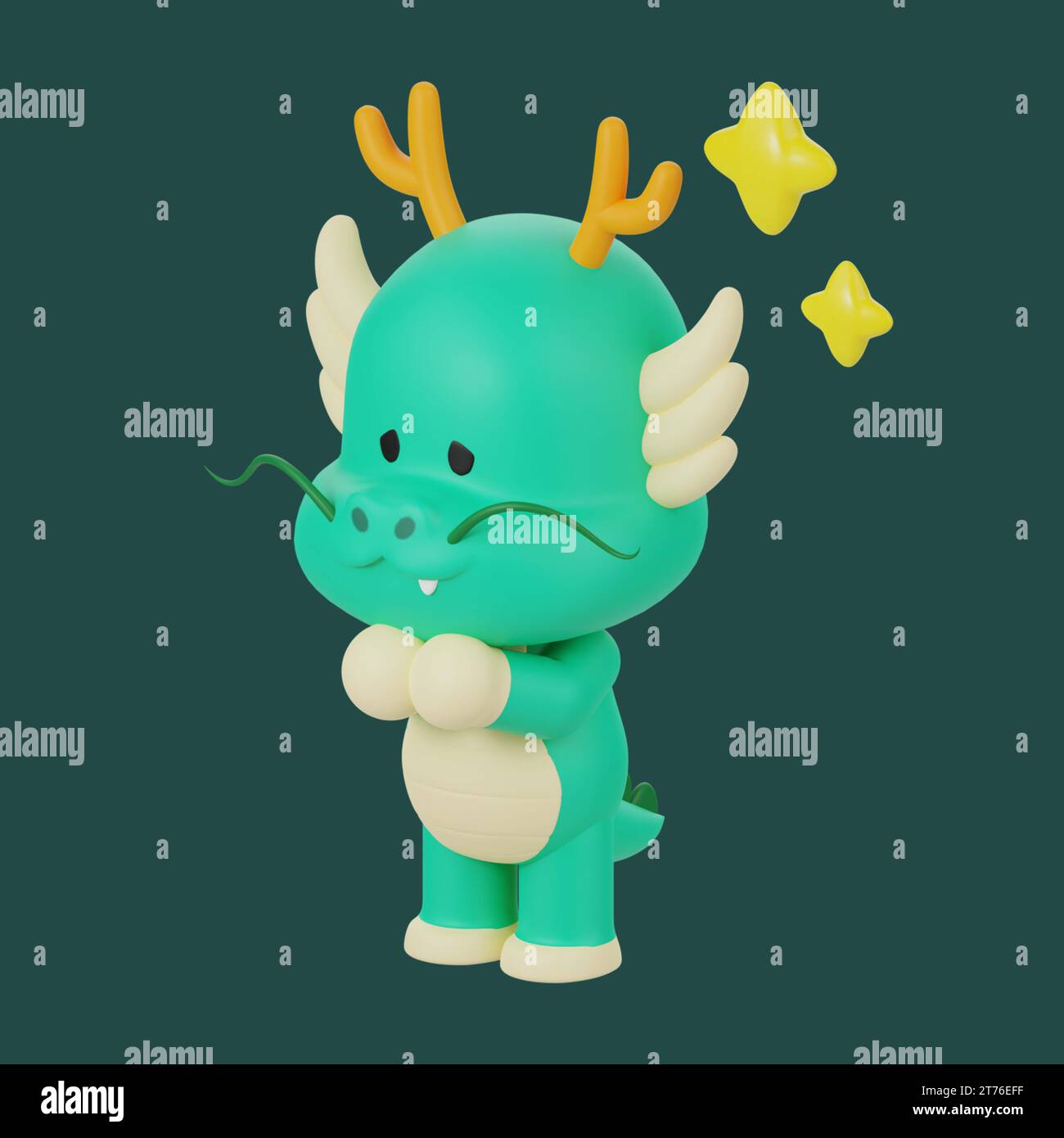 dragon 3d graphic s that are touching and looking forward Stock Photo ...