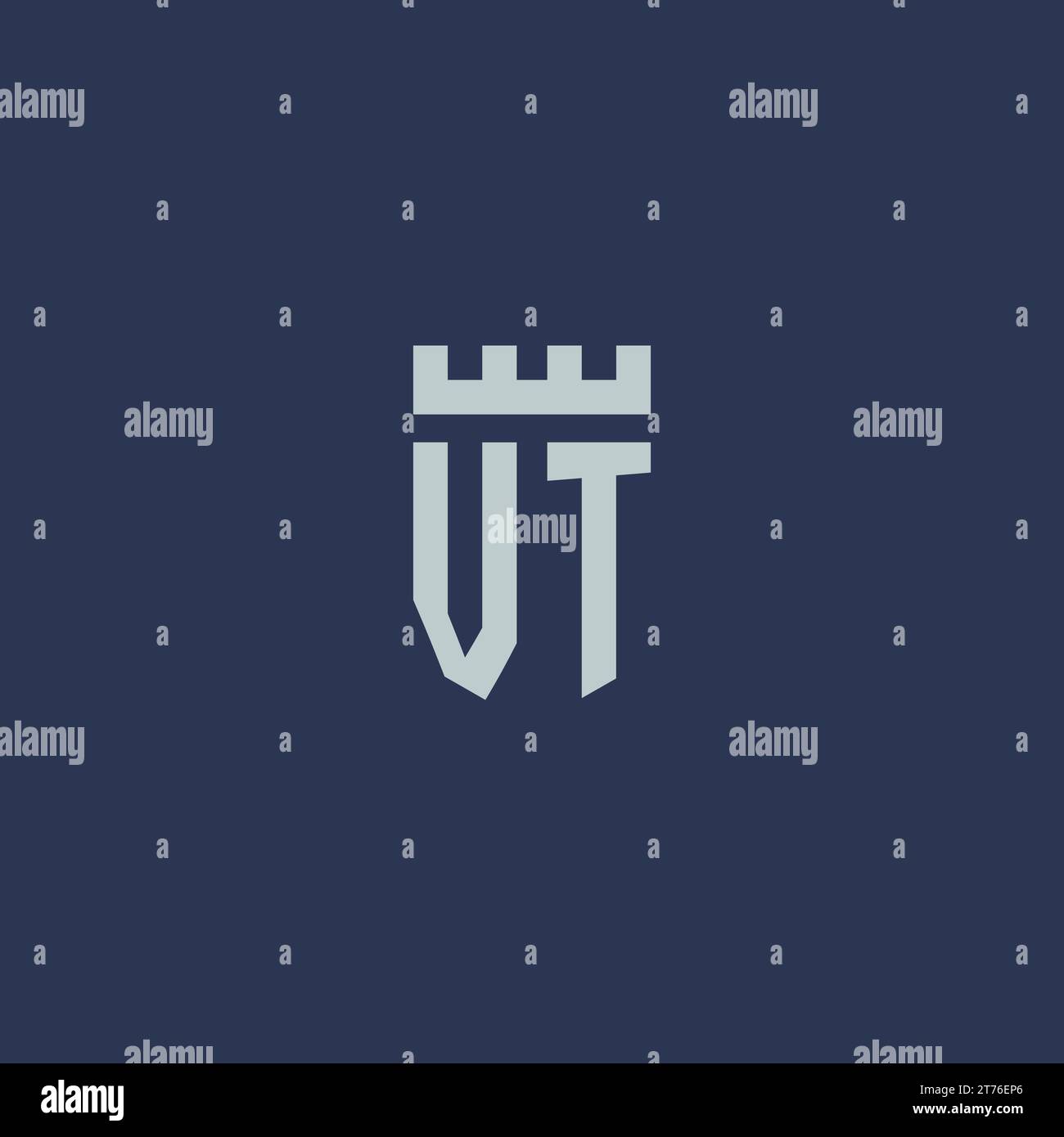 VT logo monogram with fortress castle and shield style design ideas ...