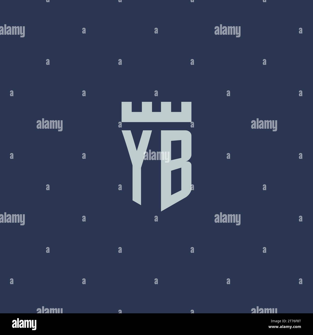 YB logo monogram with fortress castle and shield style design ideas ...