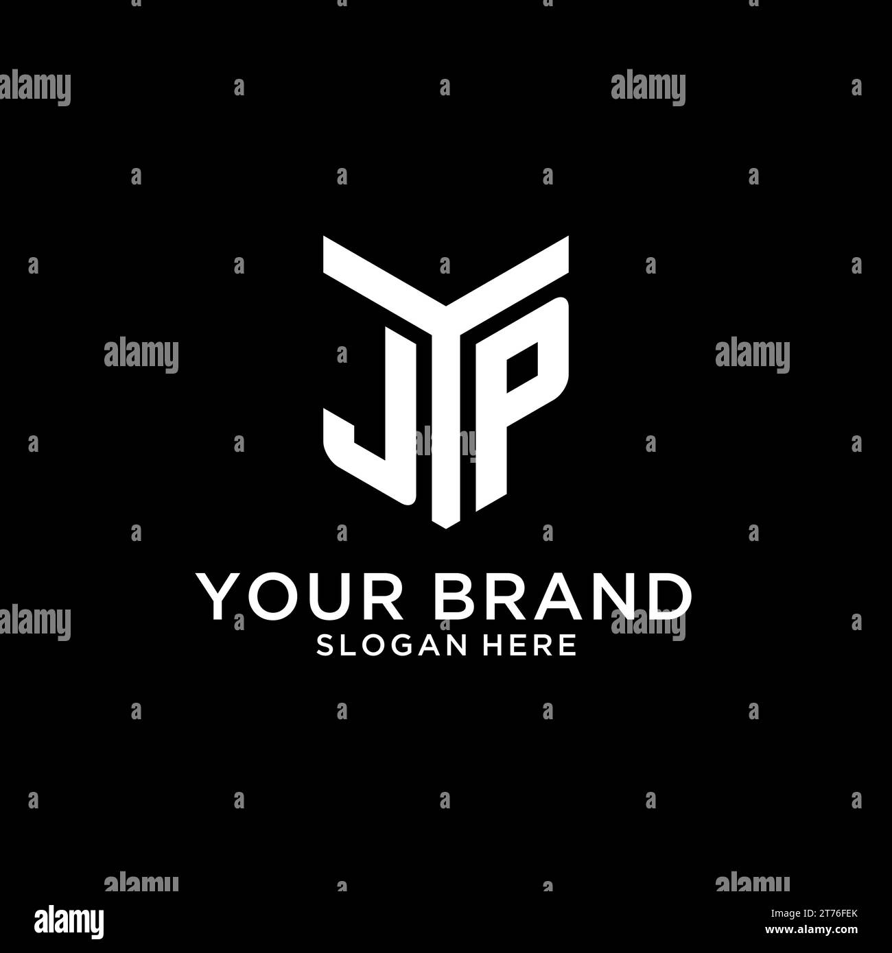 JP mirror initial logo, creative bold monogram initial design style ...