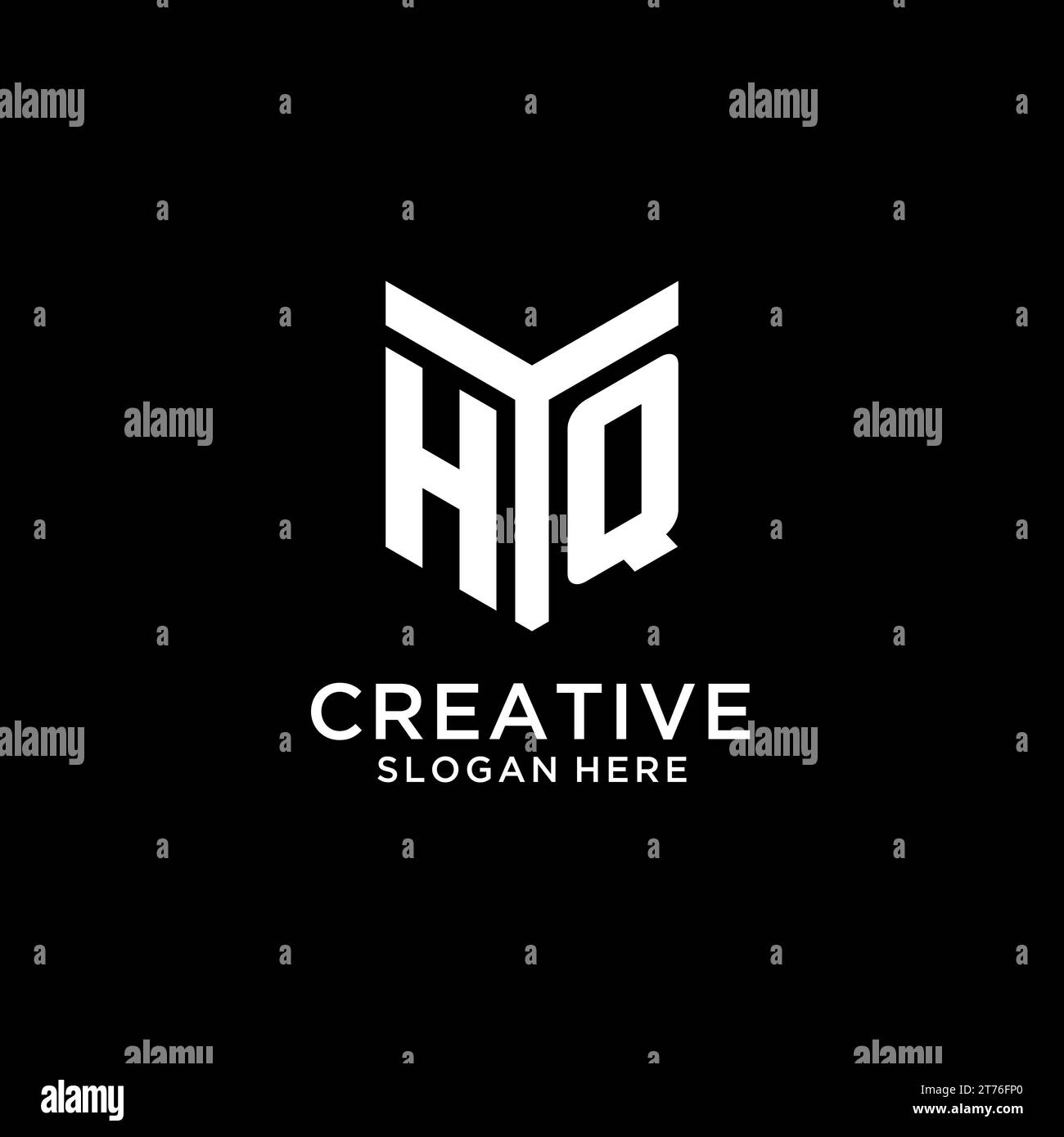 HQ mirror initial logo, creative bold monogram initial design style ...