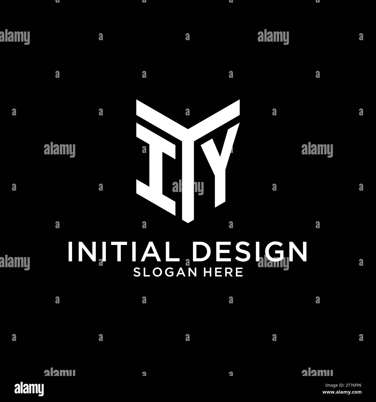 IY mirror initial logo, creative bold monogram initial design style vector graphic Stock Vector ...