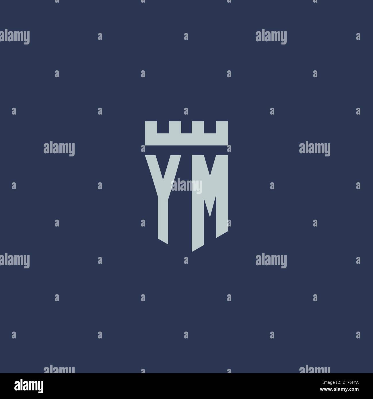 YM logo monogram with fortress castle and shield style design ideas Stock Vector Image & Art - Alamy