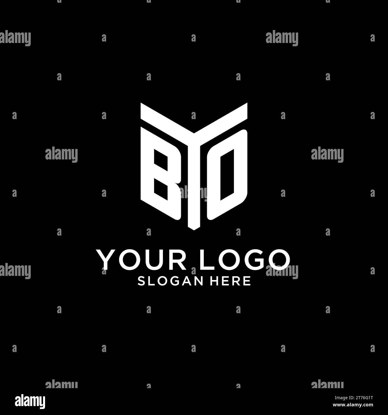 BO mirror initial logo, creative bold monogram initial design style ...