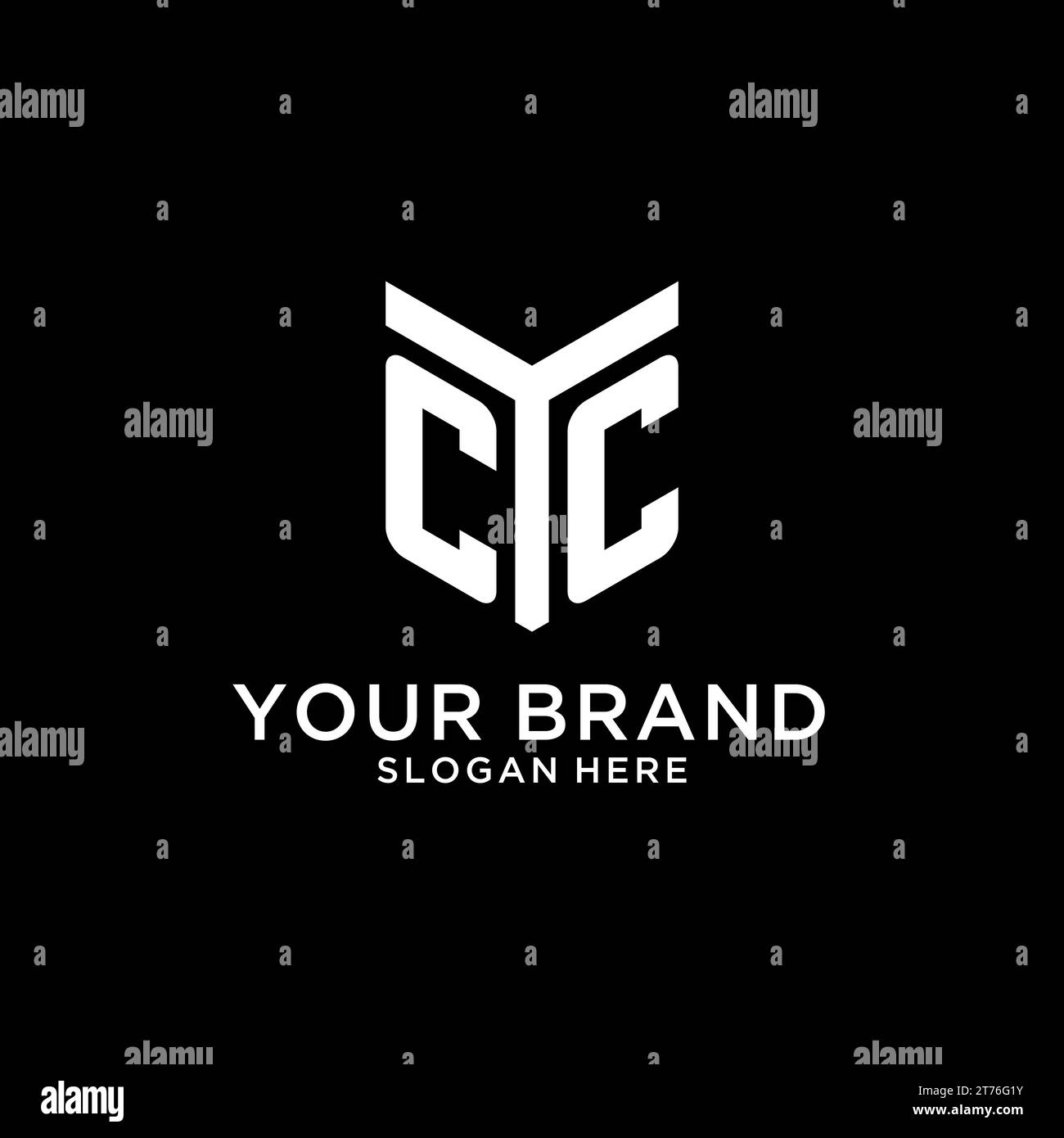 CC mirror initial logo, creative bold monogram initial design style ...