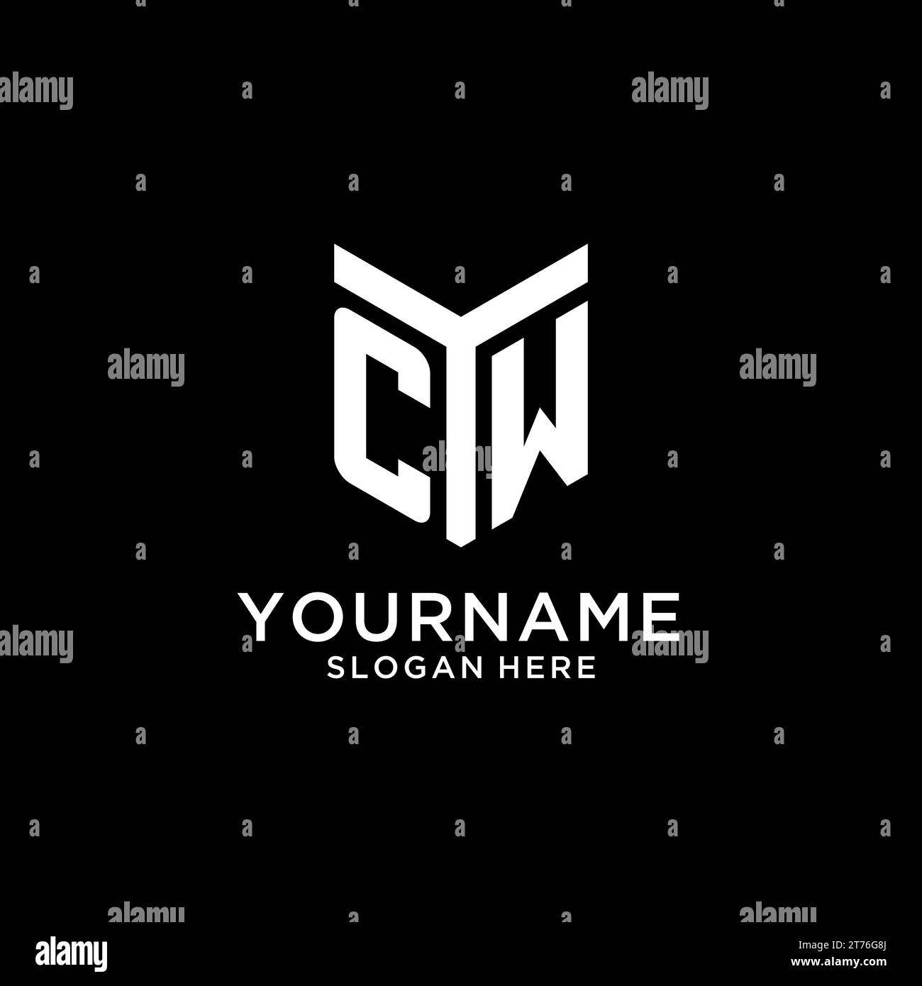 CW mirror initial logo, creative bold monogram initial design style ...