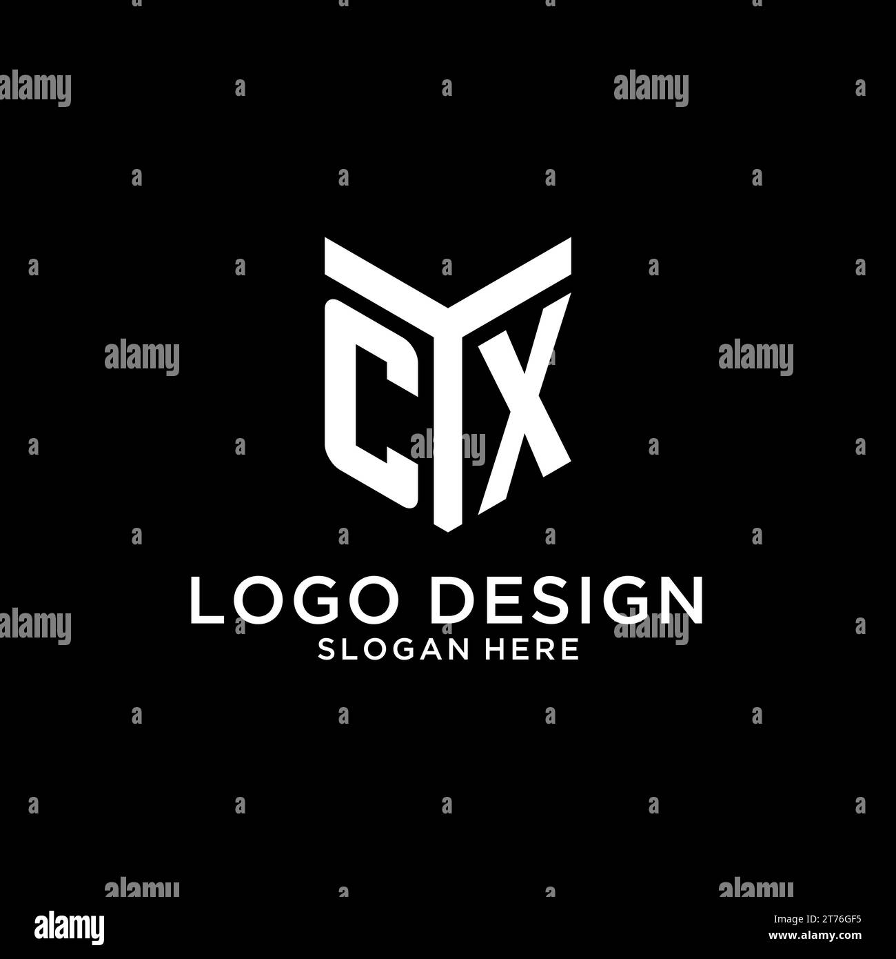 CX mirror initial logo, creative bold monogram initial design style vector graphic Stock Vector ...