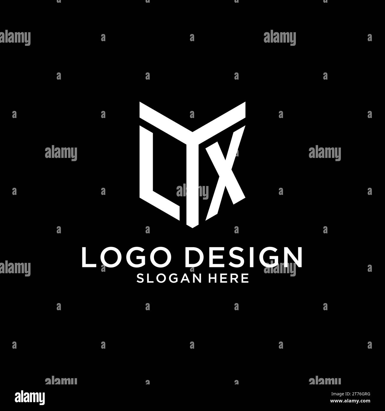 LX mirror initial logo, creative bold monogram initial design style vector graphic Stock Vector ...