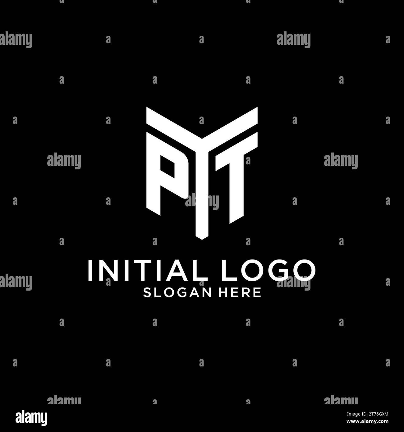 PT mirror initial logo, creative bold monogram initial design style vector graphic Stock Vector ...