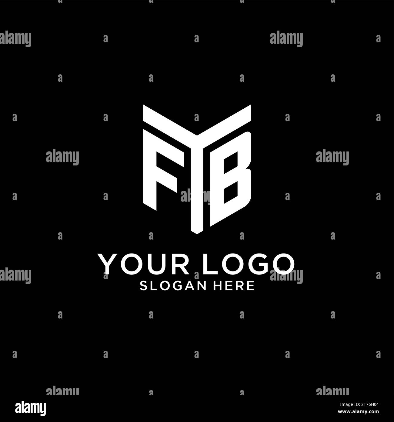 FB mirror initial logo, creative bold monogram initial design style ...