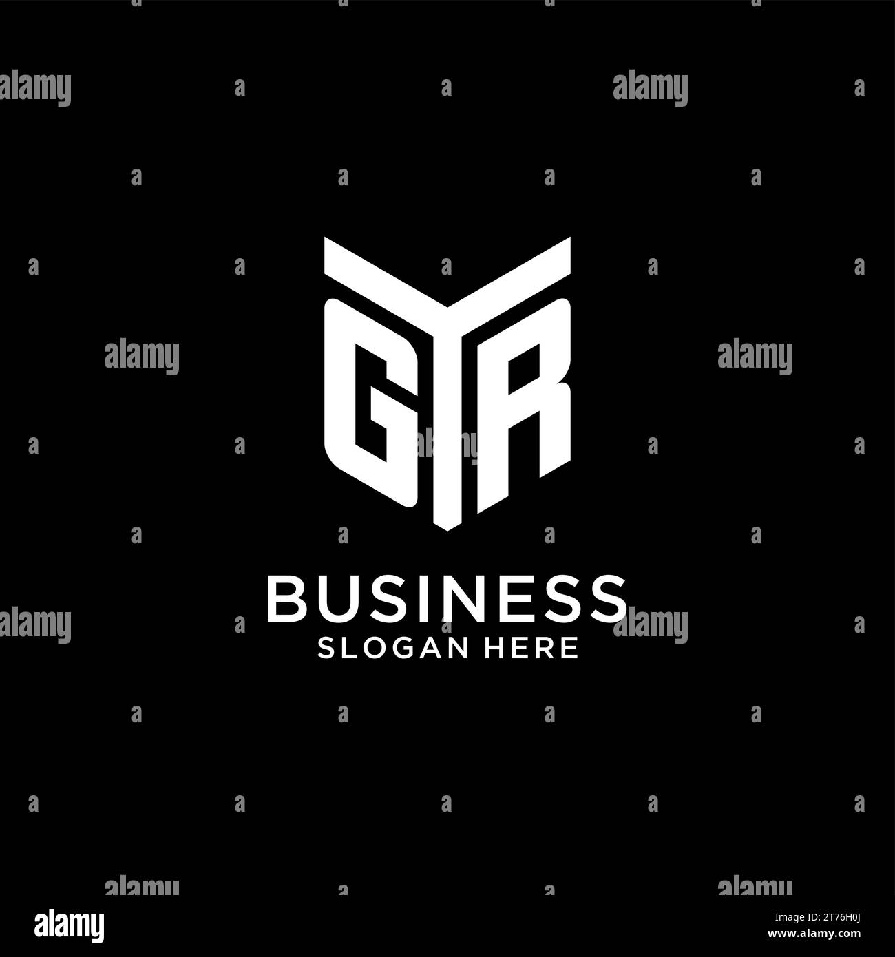 GR mirror initial logo, creative bold monogram initial design style ...