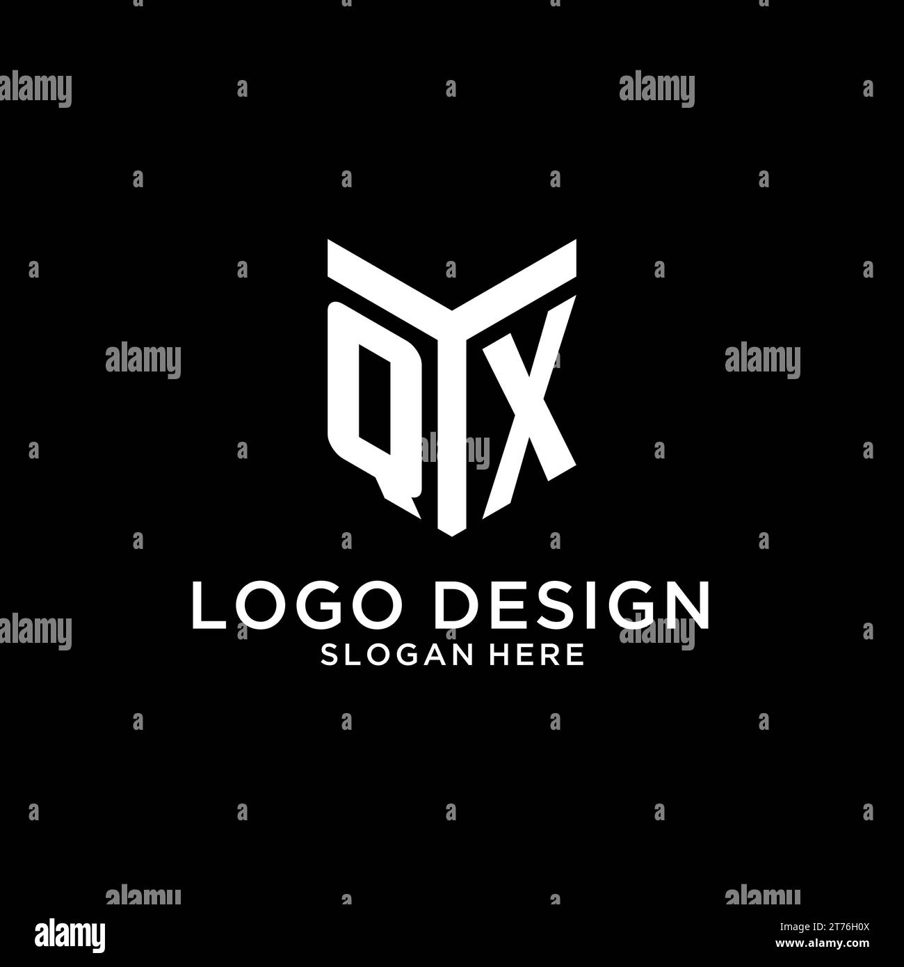 QX mirror initial logo, creative bold monogram initial design style ...