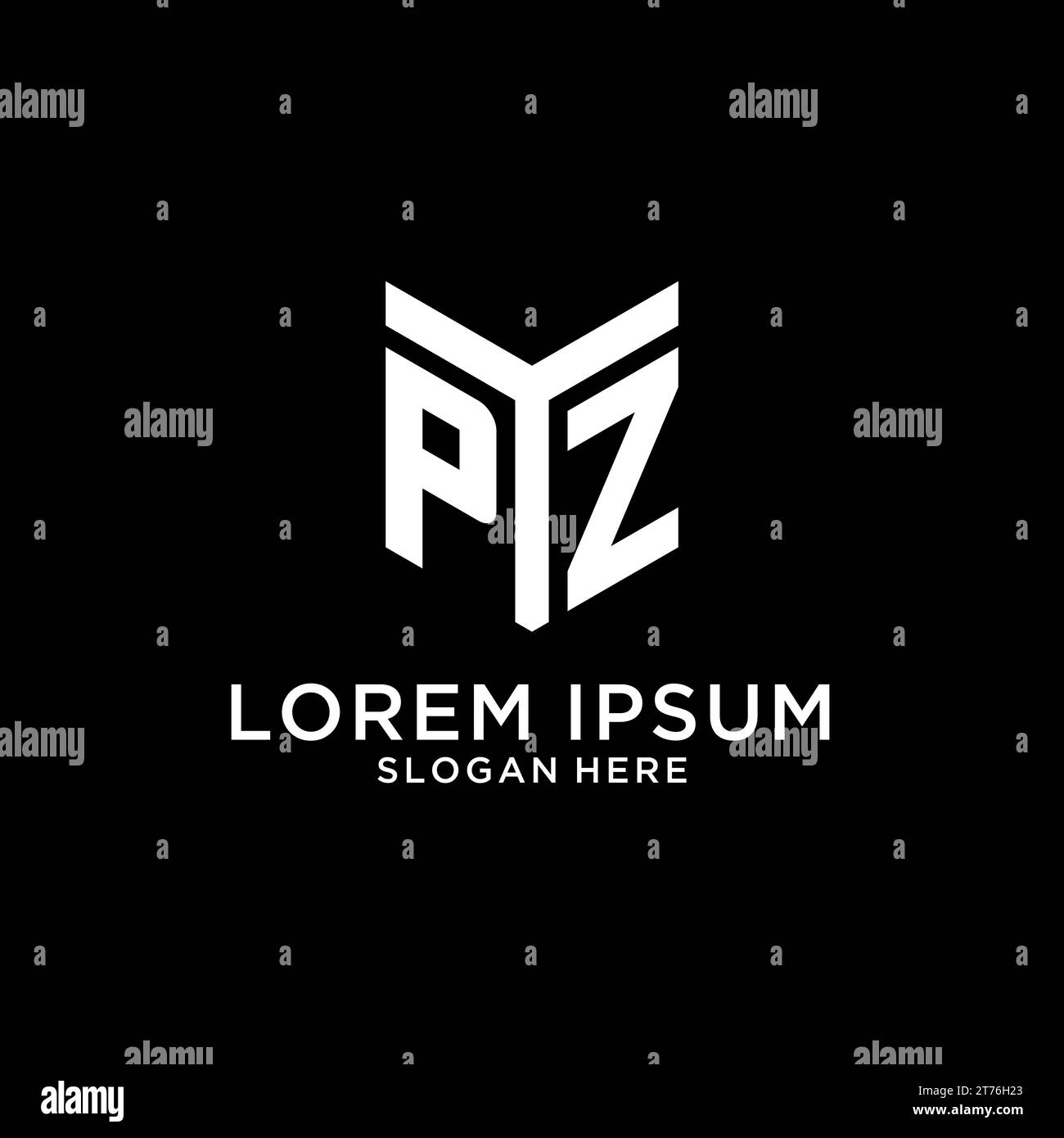 PZ mirror initial logo, creative bold monogram initial design style ...