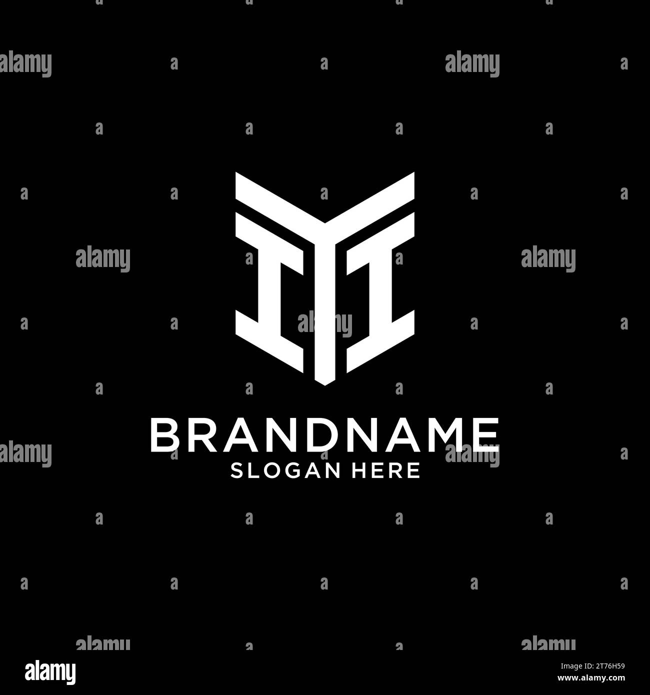 II mirror initial logo, creative bold monogram initial design style ...