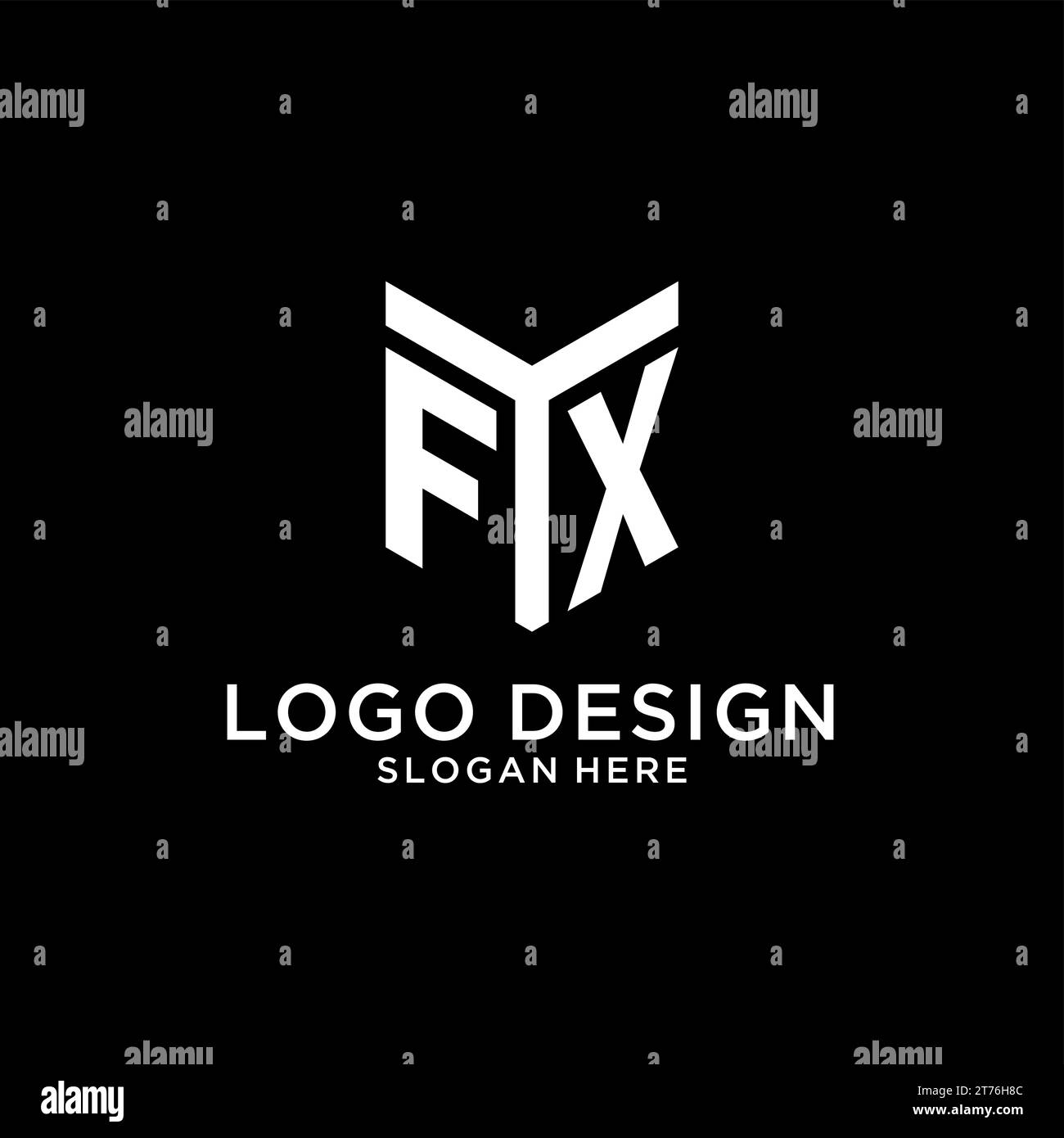 FX mirror initial logo, creative bold monogram initial design style ...