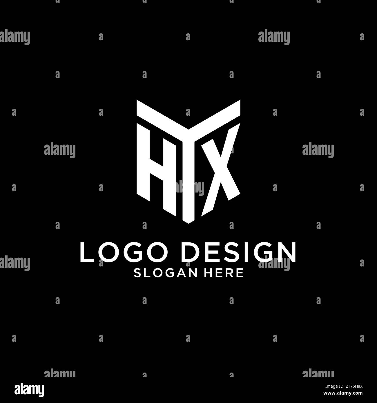 HX mirror initial logo, creative bold monogram initial design style vector graphic Stock Vector ...