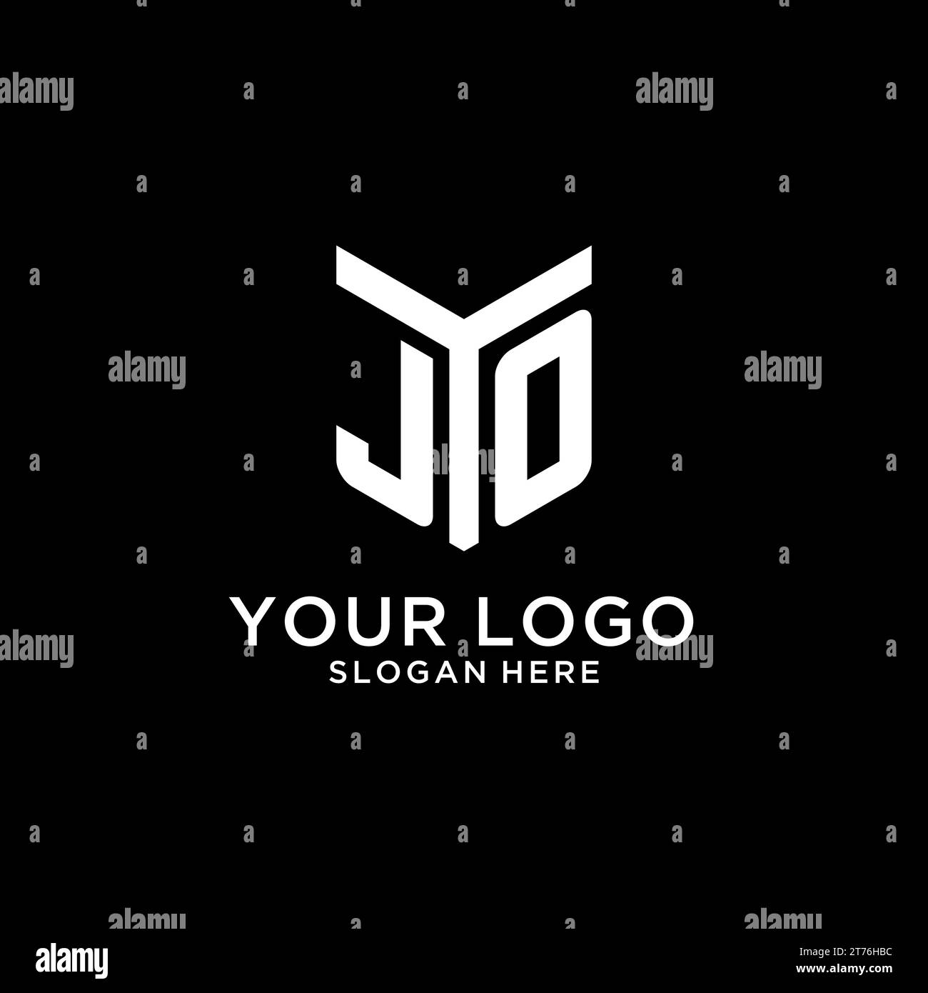 JO mirror initial logo, creative bold monogram initial design style ...