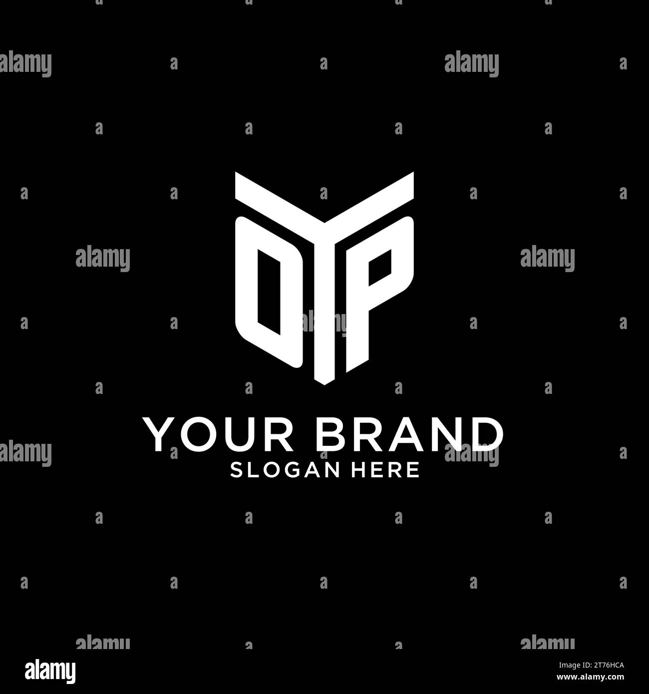 OP mirror initial logo, creative bold monogram initial design style vector graphic Stock Vector ...