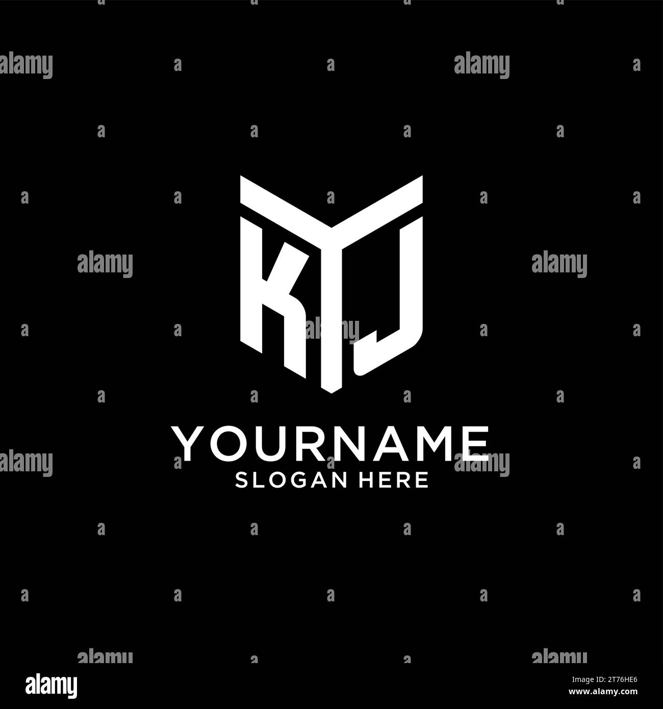 KJ mirror initial logo, creative bold monogram initial design style ...