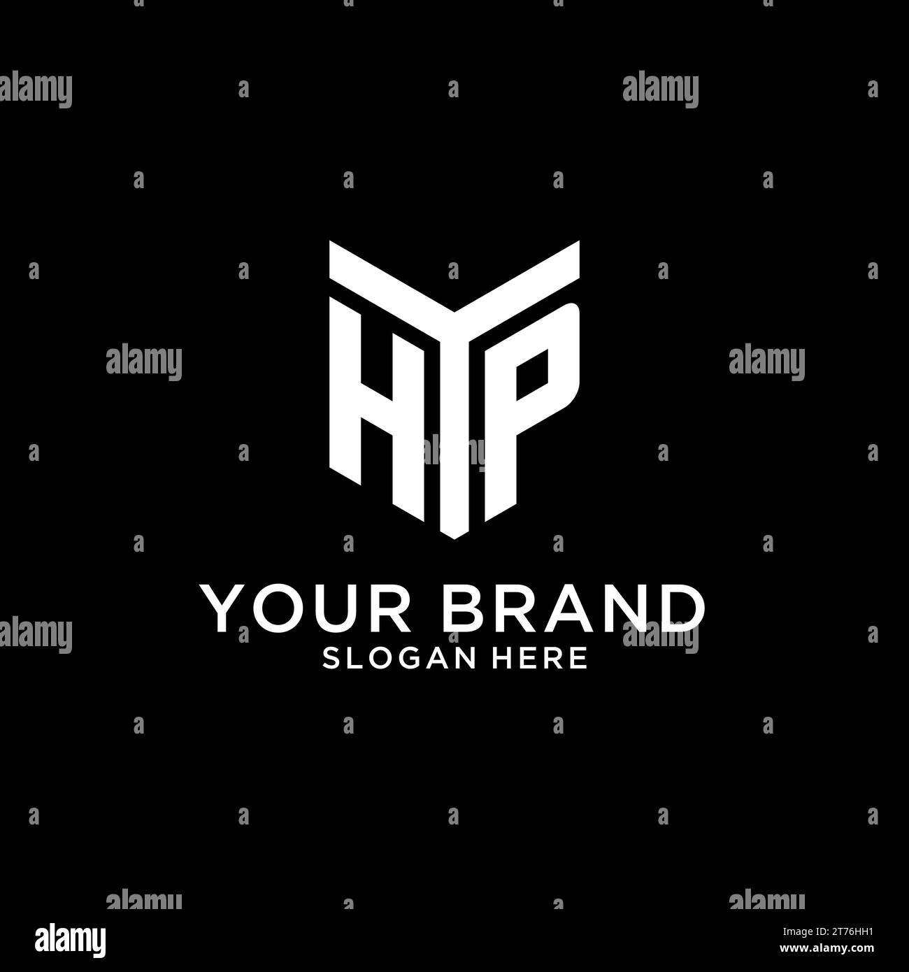 HP mirror initial logo, creative bold monogram initial design style vector graphic Stock Vector ...