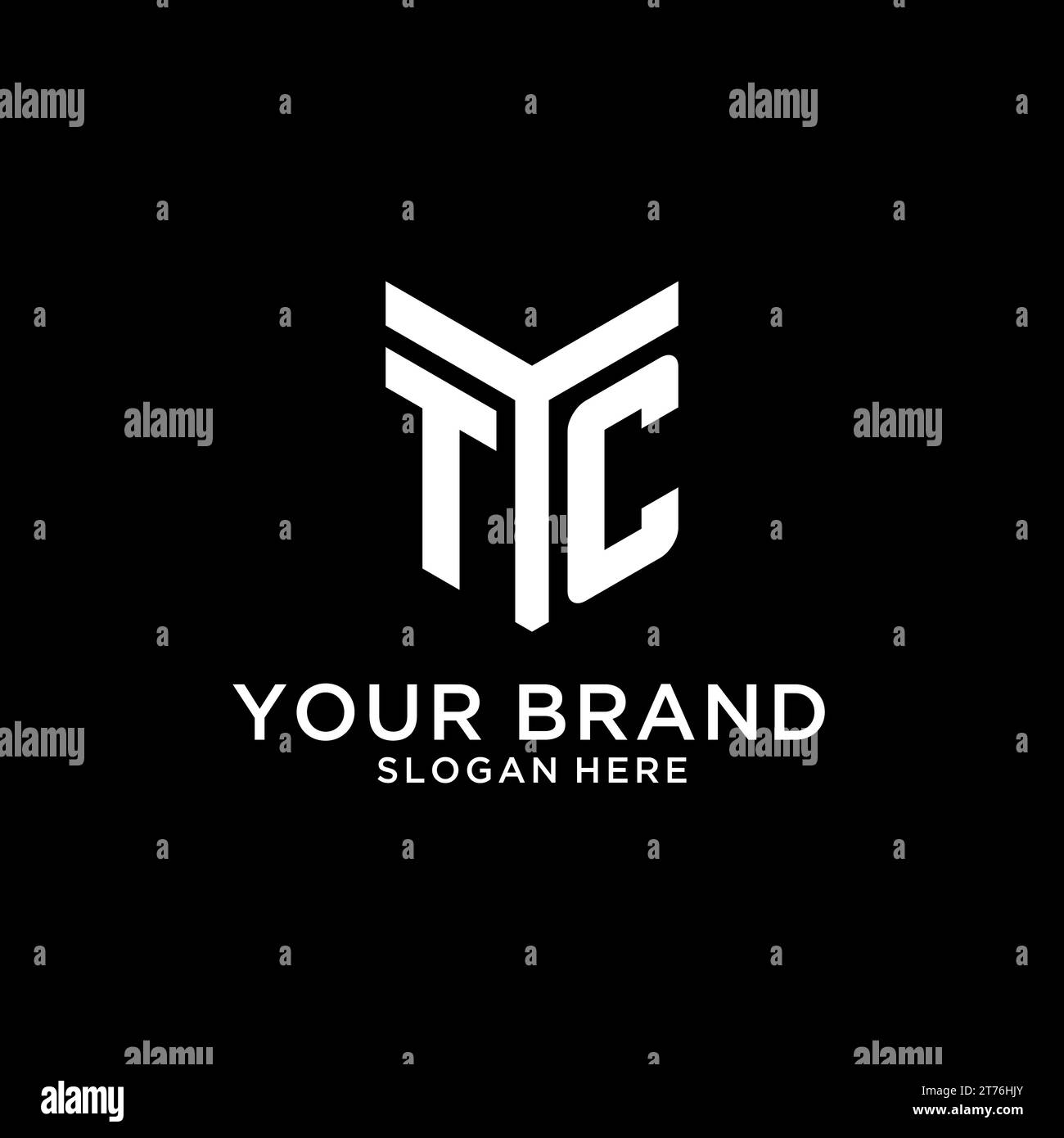 TC mirror initial logo, creative bold monogram initial design style ...