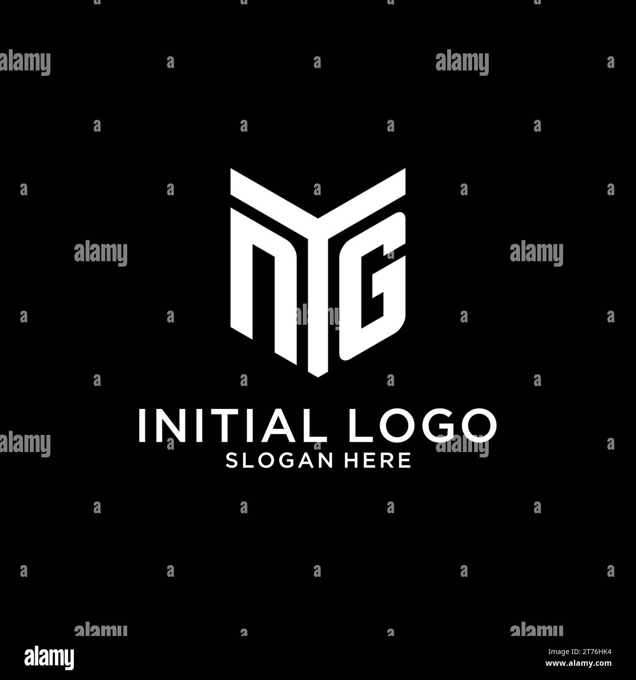 NG mirror initial logo, creative bold monogram initial design style ...