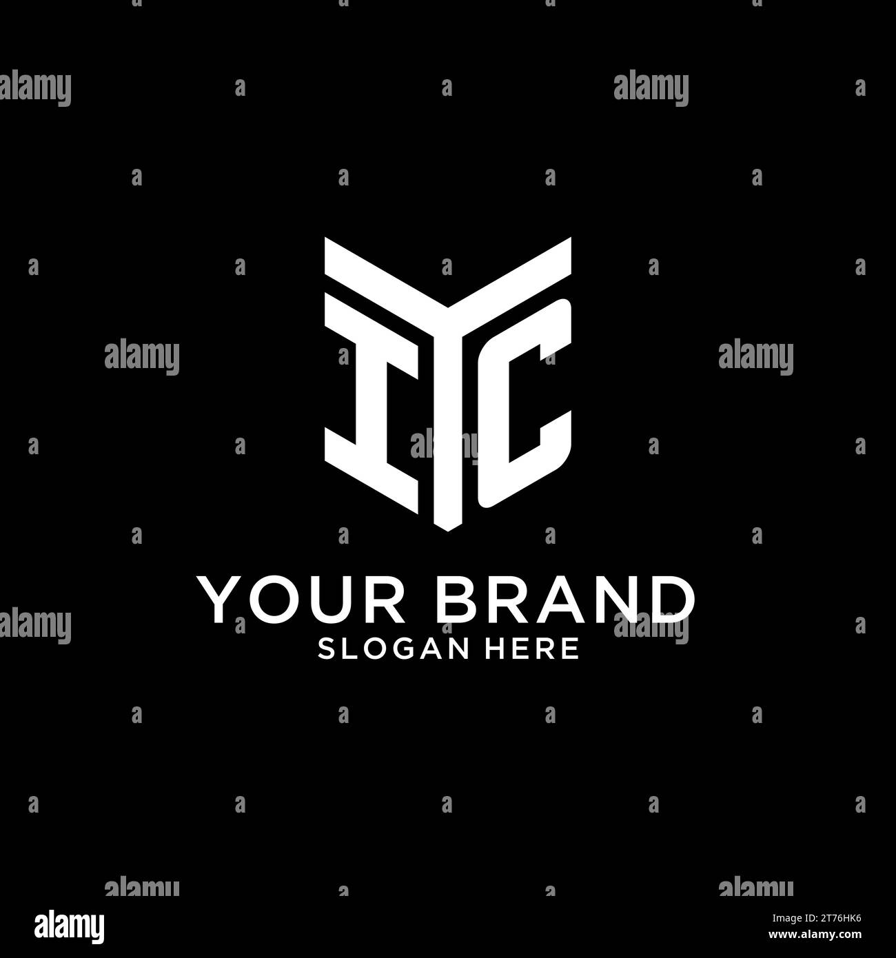 IC mirror initial logo, creative bold monogram initial design style vector graphic Stock Vector ...