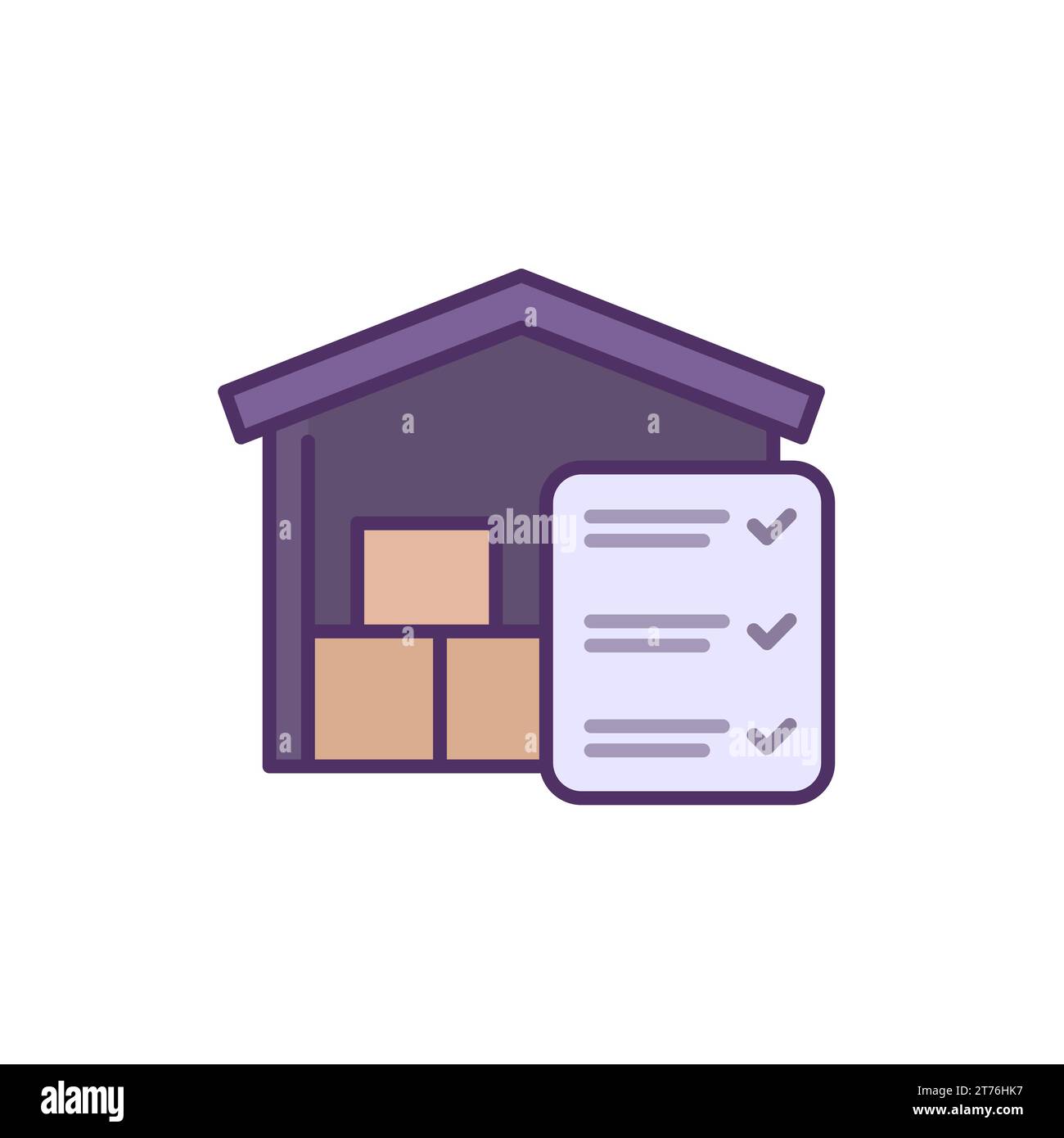 inventory, stock icon with a warehouse Stock Vector Image & Art - Alamy