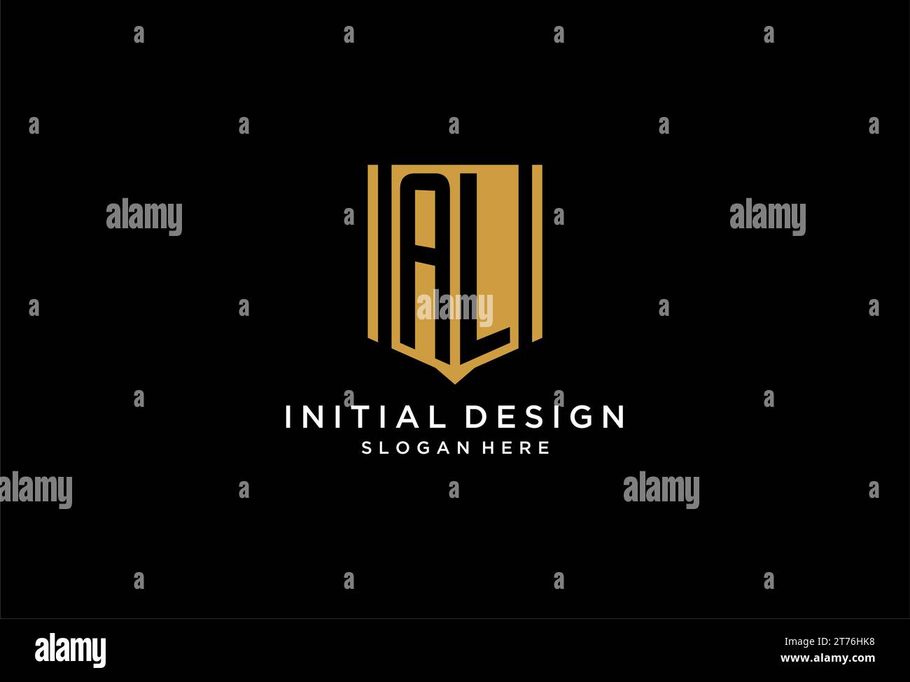 AL monogram logo with geometric shield icon design inspiration Stock ...